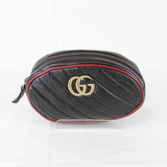 Gucci | Bags | Gucci Authentic Black Leather Gg Marmont Fanny Pack ...
